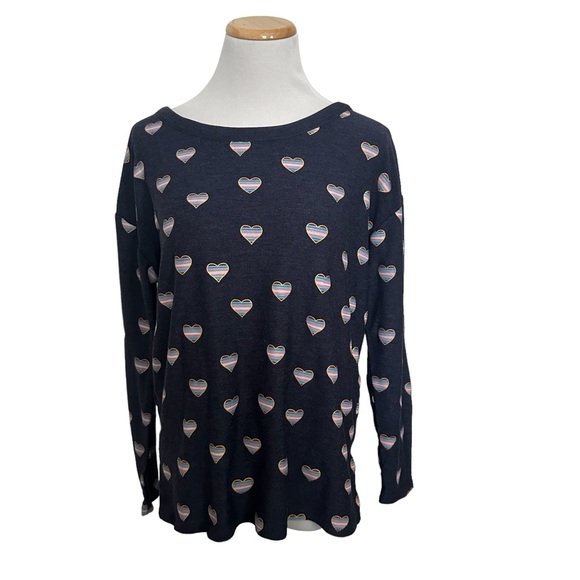 Chaser | Tops | Chaser Rainbow Heart Lounge Sweatshirt | Poshmark